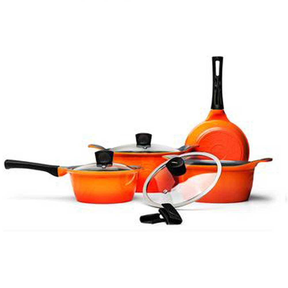 Brinox | conjunto panelas colour cook 4 peças laranja brinox