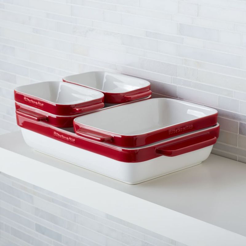 Kitchenaid | conjunto travessas de cerâmica 5 peças empire red kitchenaid Kitchenaid | conjunto travessas de cerâmica 5 peças empire red kitchenaid