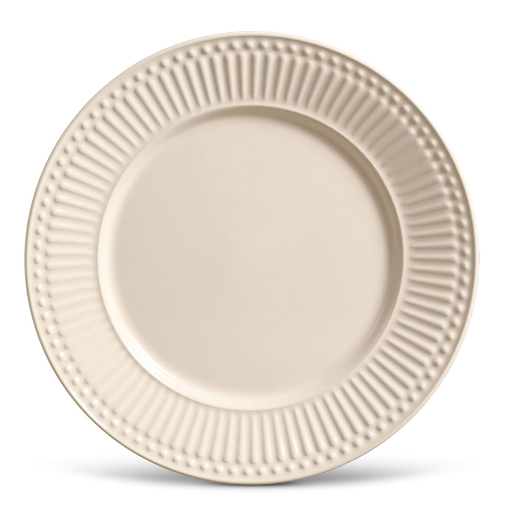 Porto Brasil | prato raso roma cerâmica 6 peças cru porto brasil