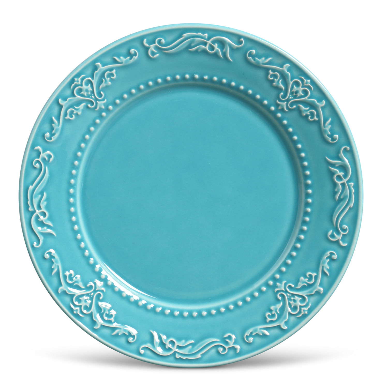 Porto Brasil | prato raso acanthus cerâmica 6 peças azul poppy porto brasil